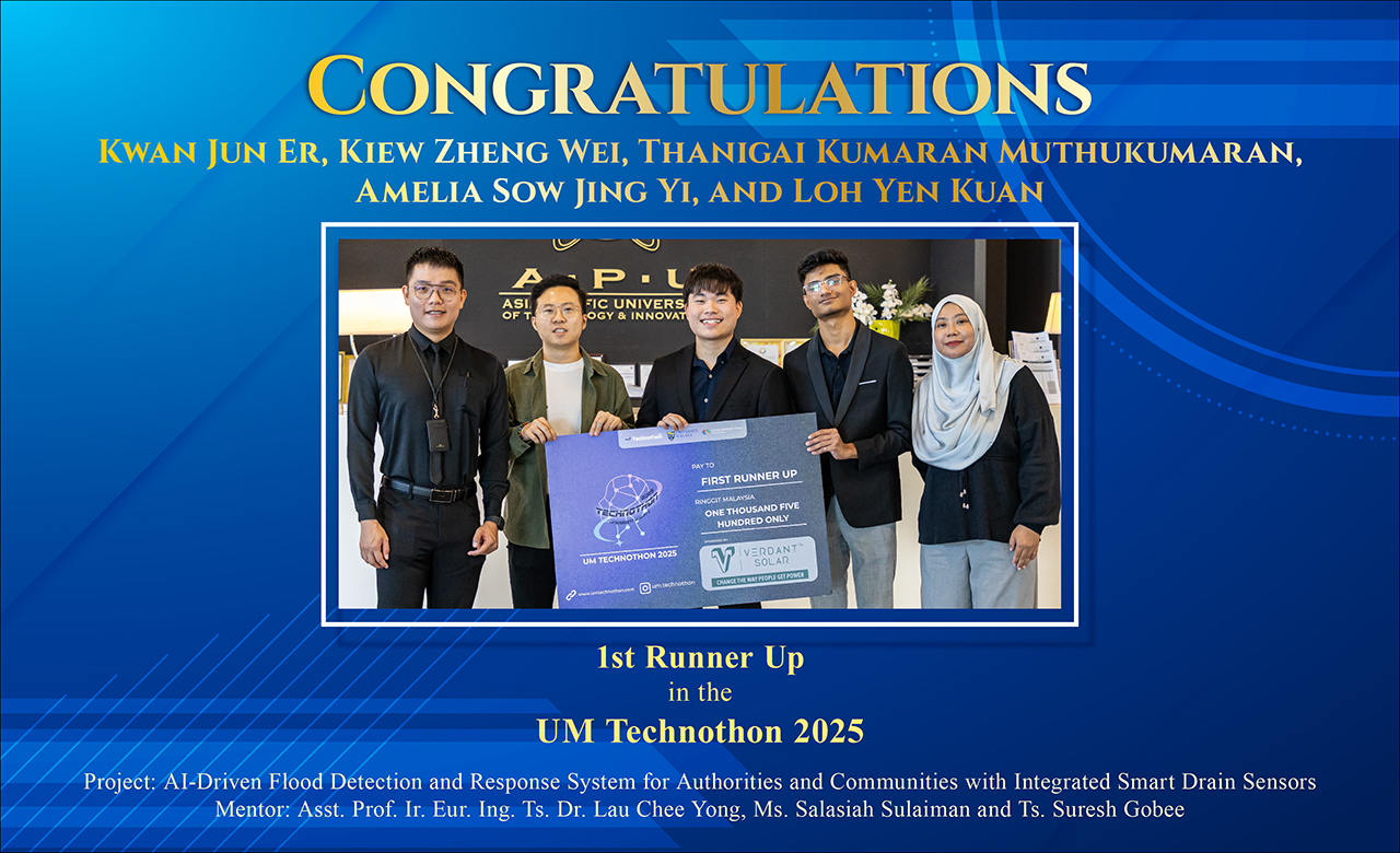 APU’s Tung Tung Sahur Secures 1st Runner-Up at UM Technothon 2025 | APU